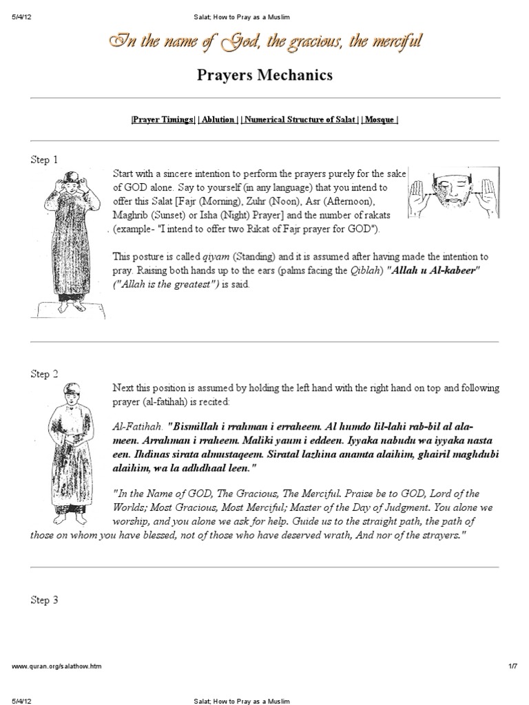 Salat How To Pray As A Muslim | PDF | Religious Rituals | Prayer