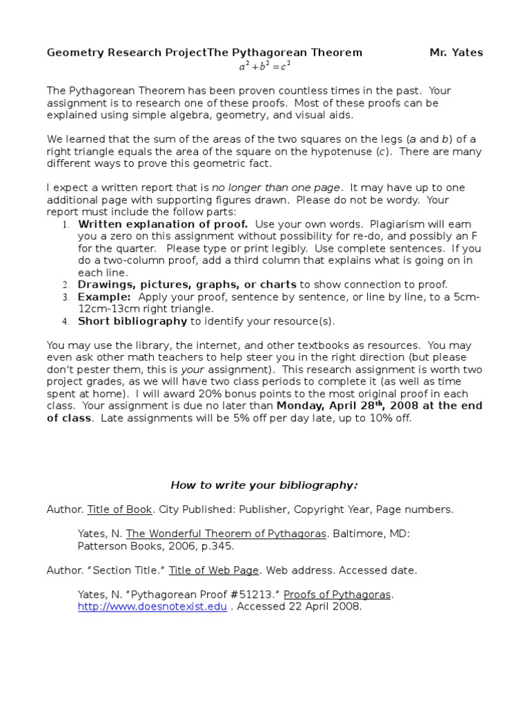 Pythagorean Proof Project | PDF | Mathematical Proof | Geometry
