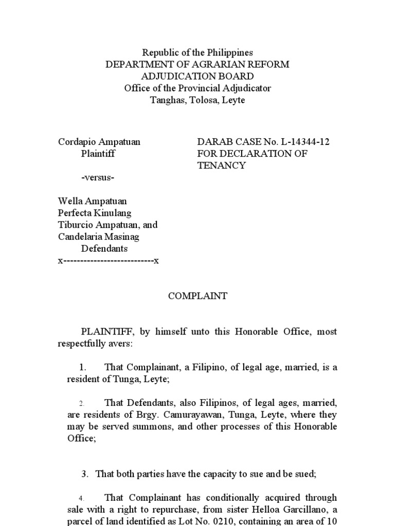 Darab Sample | PDF | Lawsuit | Government