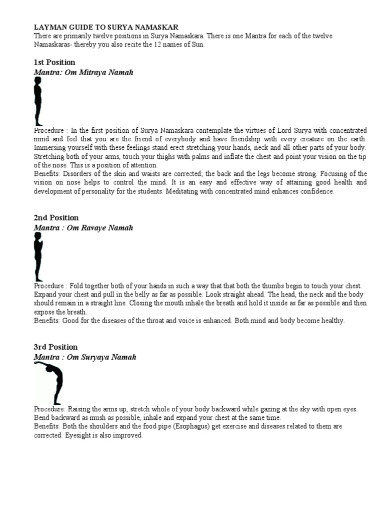 Layman Guide To Surya Namaskar Pdf Breathing Abdomen