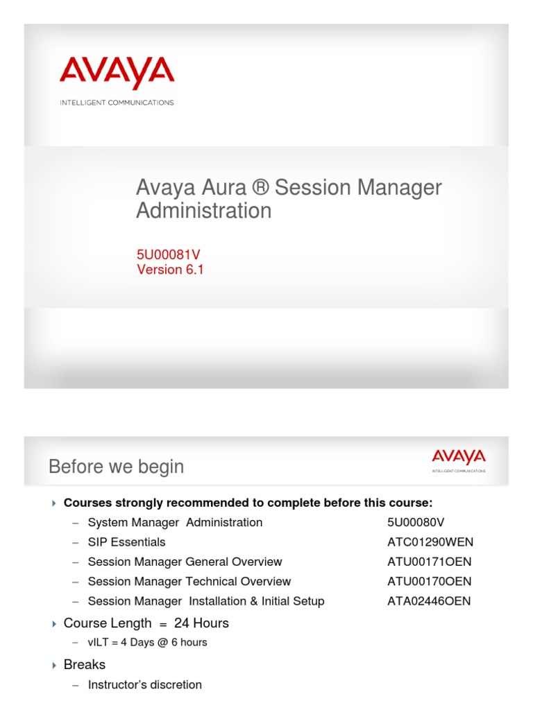 Avaya Session Manager Part 1 | PDF | Session Initiation Protocol | Port (Computer Networking)