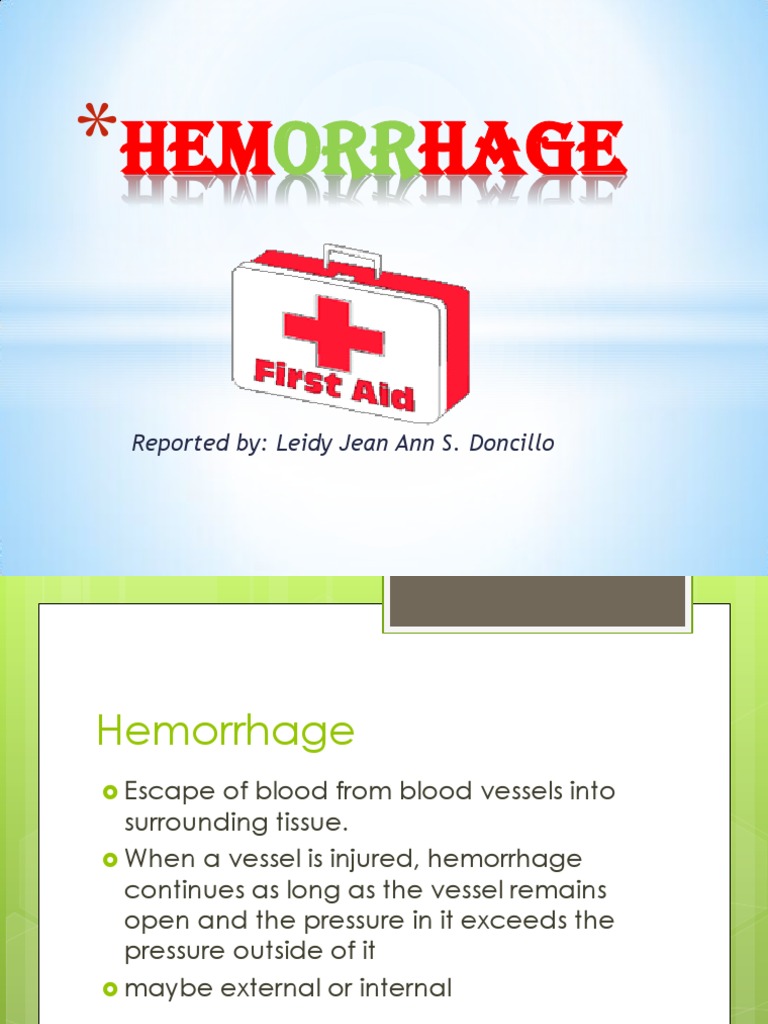 Hemorrhage | PDF | Bleeding | Artery
