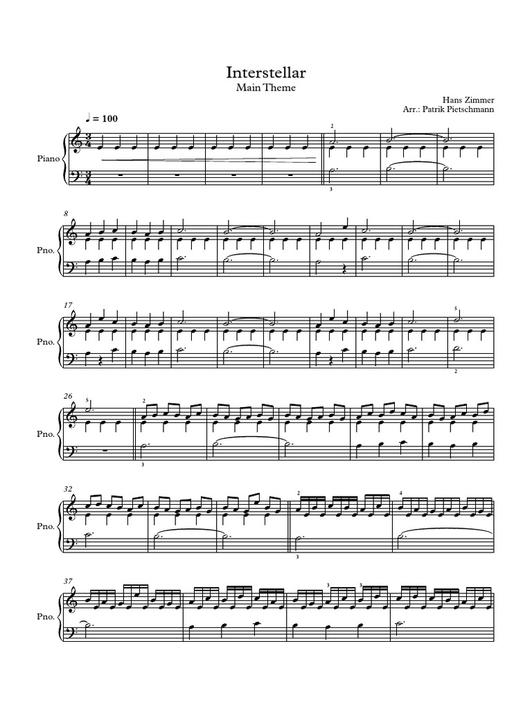 Hans Zimmer - Interstellar - Main Theme Piano Version Copy[1] | PDF