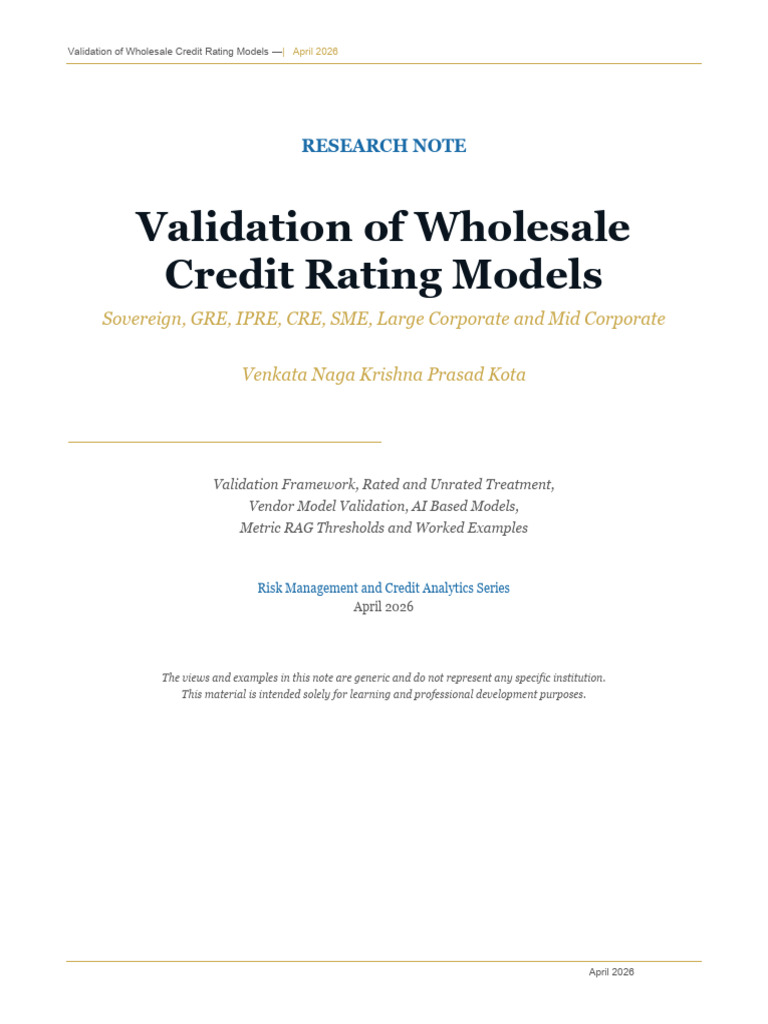 Validation of Wholesale Credit Rating | PDF | Credit Rating | Credit