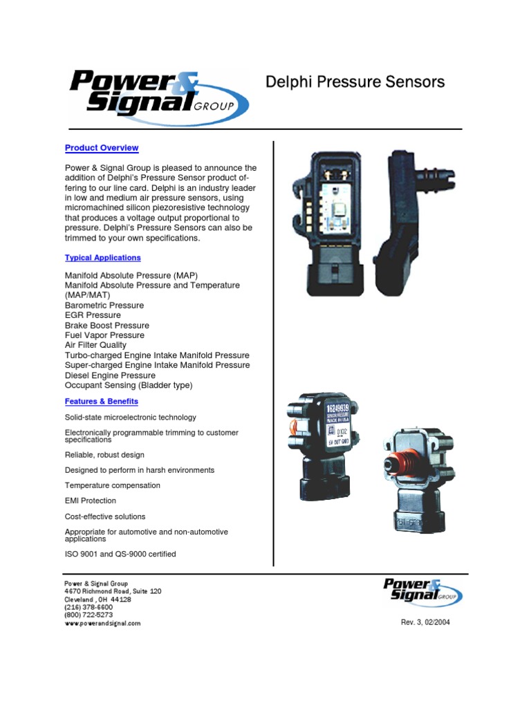 Delphi MAP Sensors | PDF | Turbocharger | Rotating Machines
