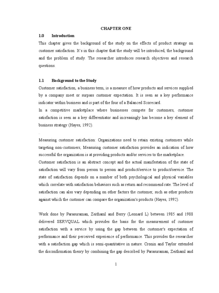 Effects of Product Strategy On Customer Satisfaction | PDF | Marketing ...