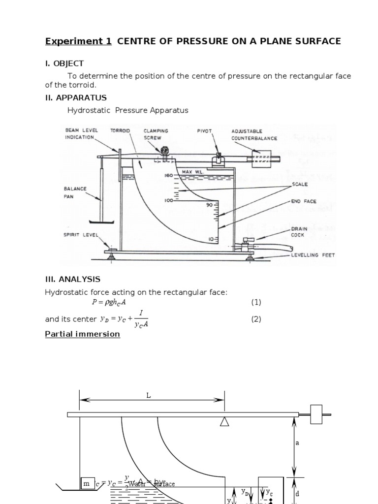 Center of Pressure Experiment Setup | PDF