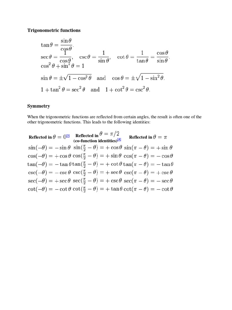 Trigonometric Identities Guide | PDF