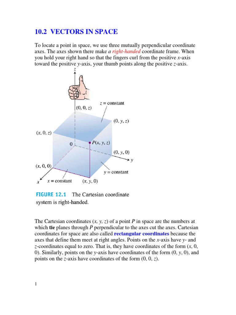 Understanding Vectors in 3D Space | PDF | Cartesian Coordinate System ...