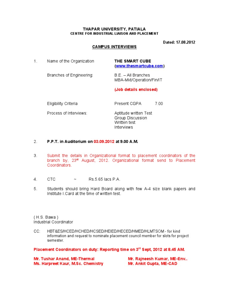 Thapar University, Patiala: (Job Details Enclosed) | PDF | Academic ...