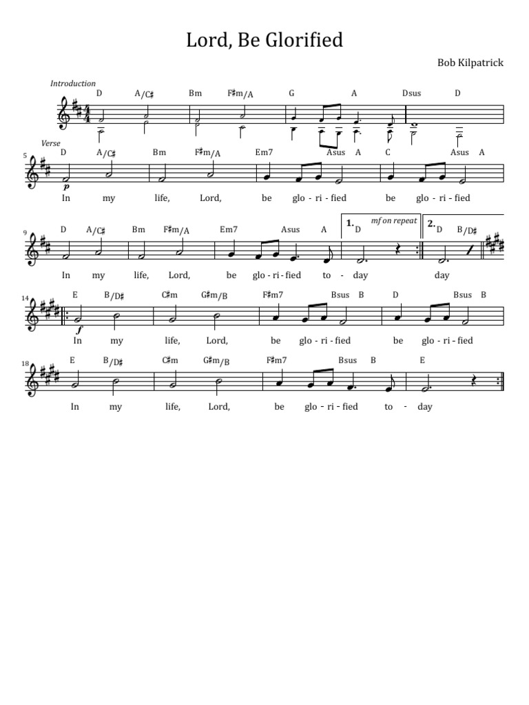 Lord, Be Glorified | PDF
