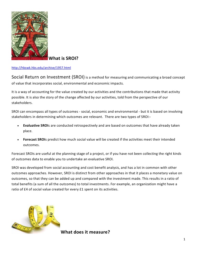 What Is SROI?: Social Return On Investment (SROI) | PDF | Investing ...