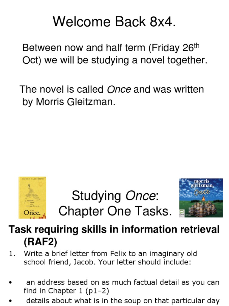 Studying "Once" by Morris Gleitzman | PDF | Sentence (Linguistics ...