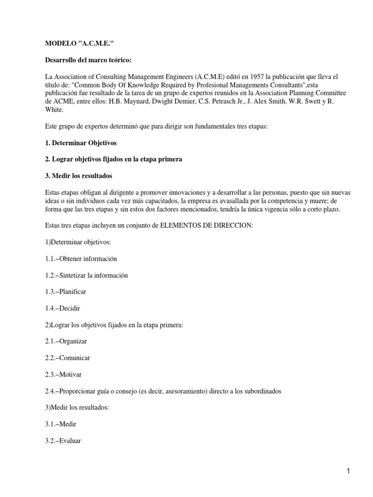 Modelo Acme | PDF | Planificación | Diseño