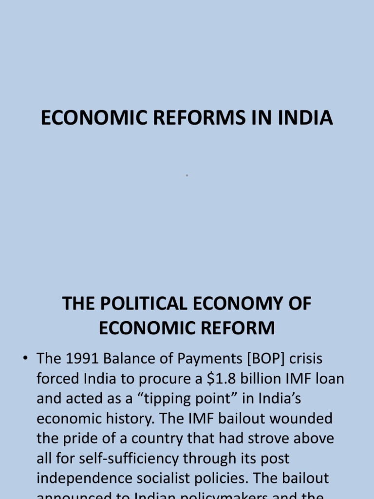 Economic Reforms in India: 1991 Overview | PDF | Government Budget ...