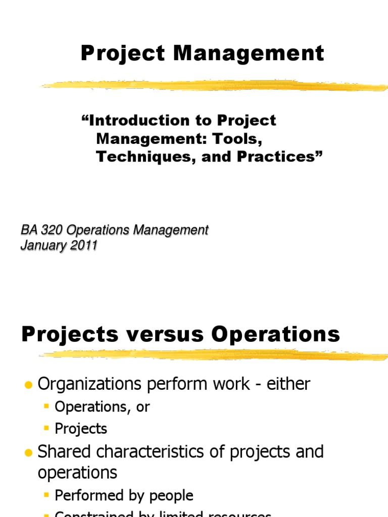 Project Management: "Introduction To Project Management: Tools ...