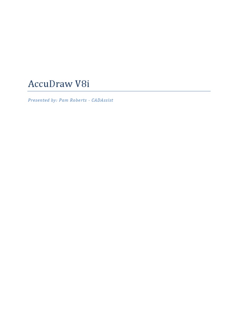 AccuDraw Guide for MicroStation Users | PDF | Software | Computing