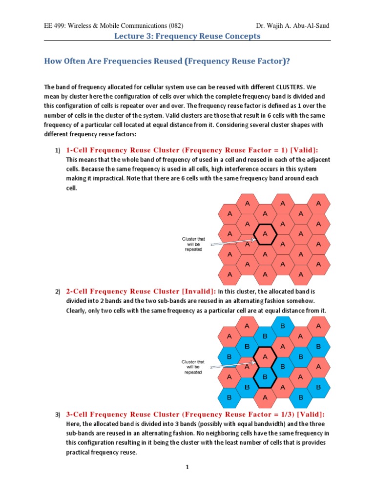 Lecture 3: Frequency Reuse Concepts How Often Are Frequencies Reused ...