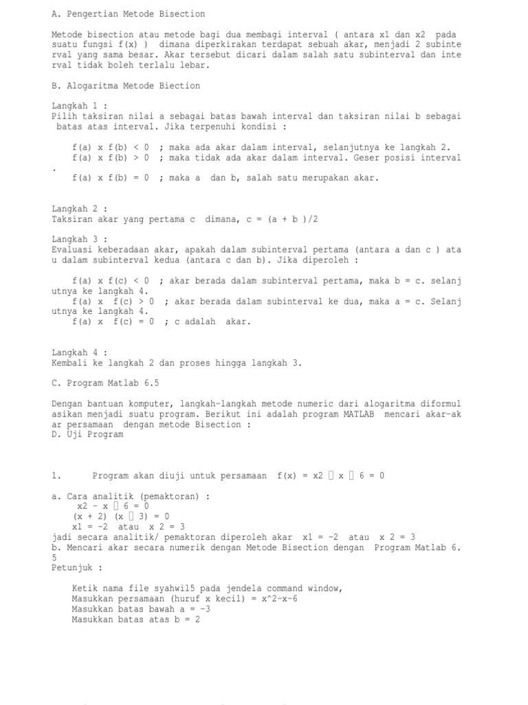 Algoritma Bisection | PDF | Teknologi & Rekayasa
