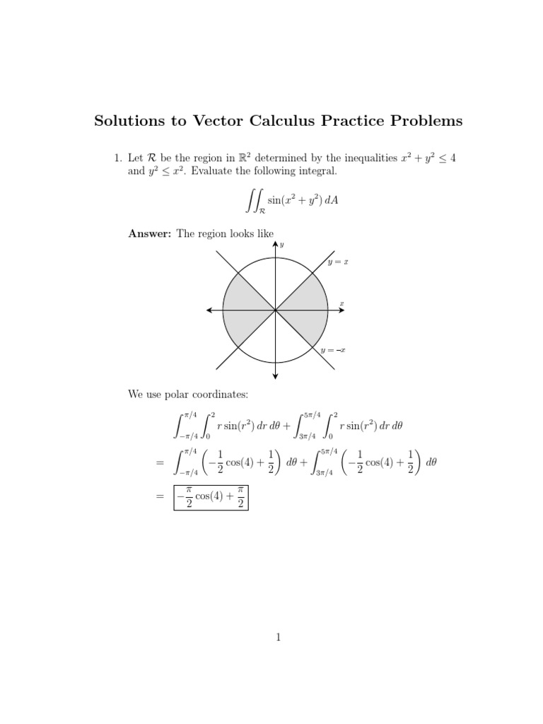 Vector Calculus Problem Solutions | PDF