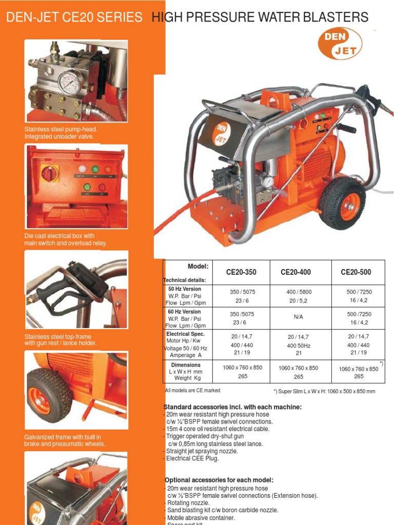 CE20 Series High Pressure Water Blasters | PDF | Mechanical Engineering ...