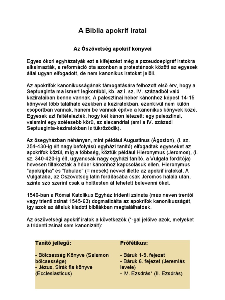 A Biblia Apokrif Iratai | PDF
