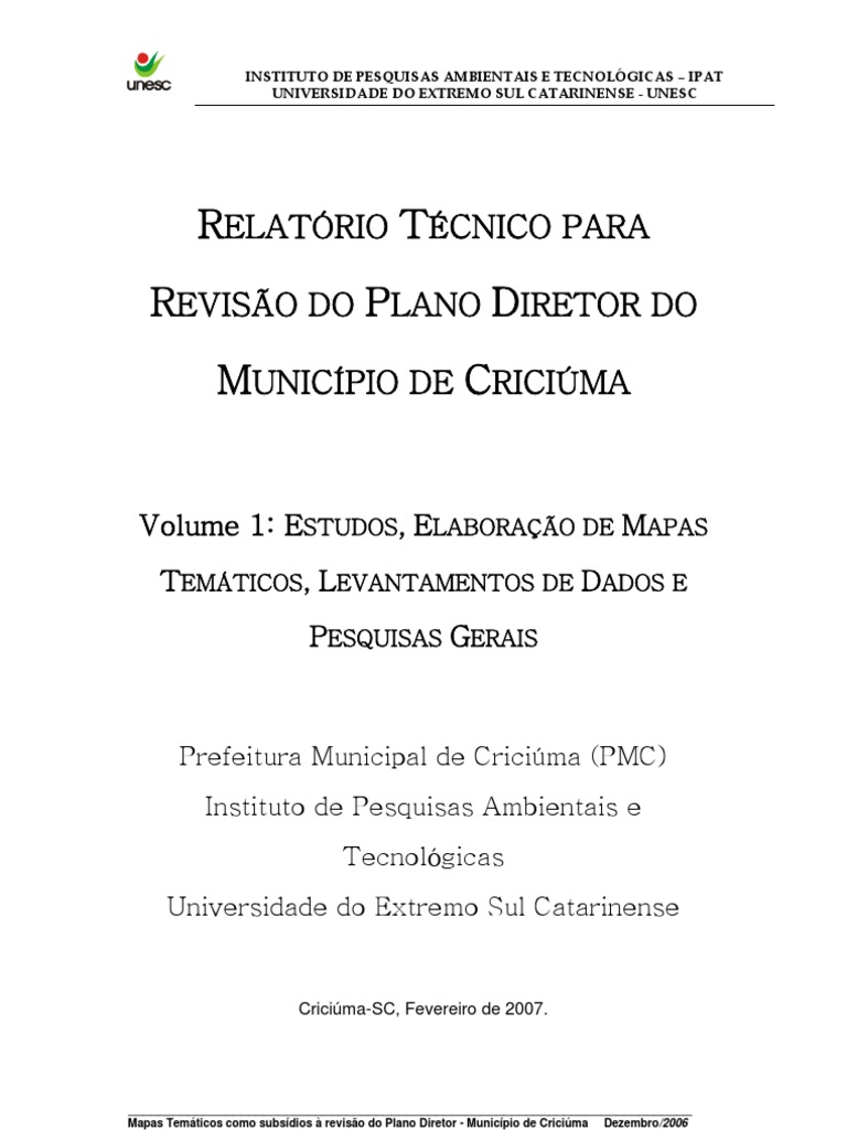 Relatorio Final Mapas Tematicos | PDF | Planejamento urbano | Natureza