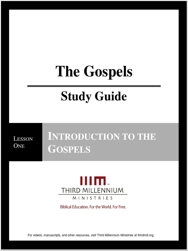 The Gospels - Lesson 1 - Study Guide | PDF | Gospels | The Gospel