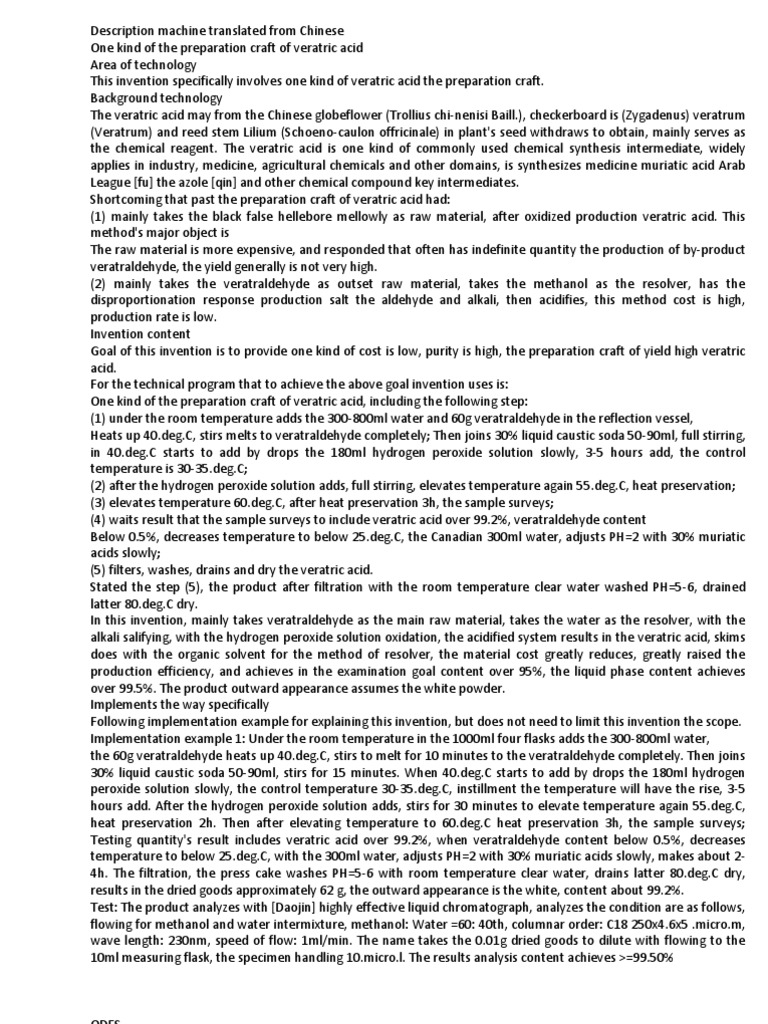 Synthesis of Veratric Acid From Veratraldehyde | PDF | Peroxide ...