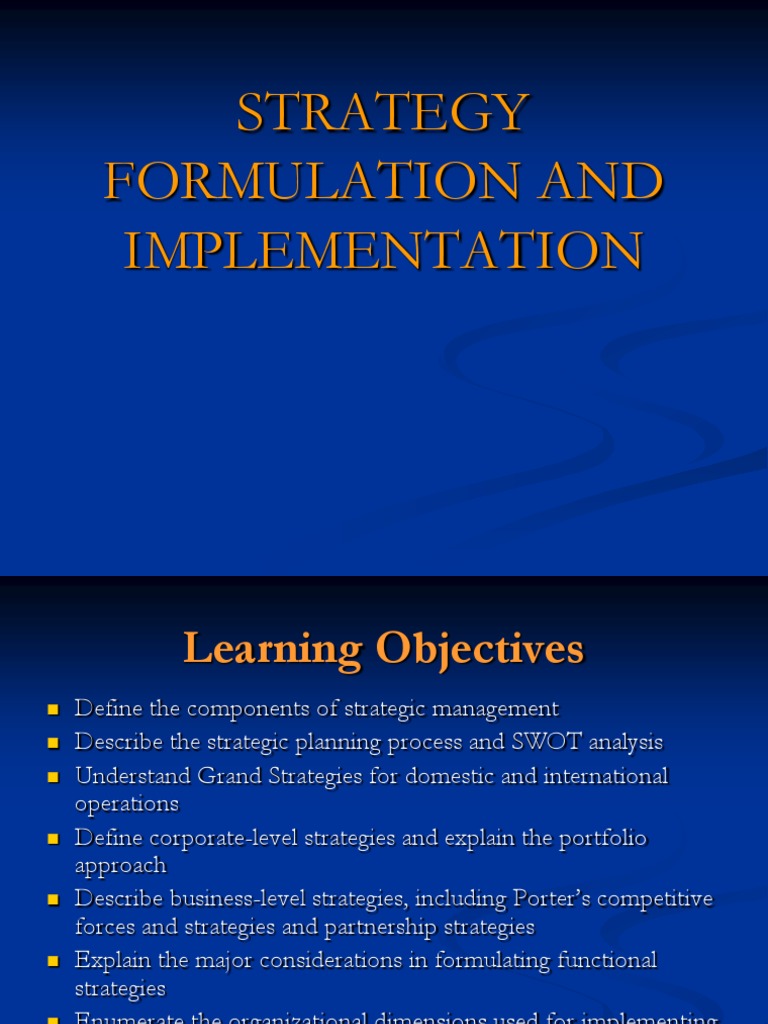 Bps - Strategy Implementation | PDF | Strategic Management | Swot Analysis