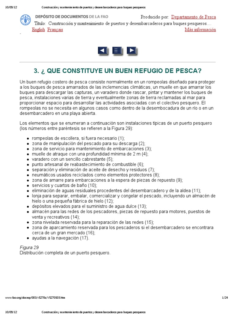 Construcción y Mantenimiento de Puertos y Desembarcaderos para Buques Pesqueros | PDF ...