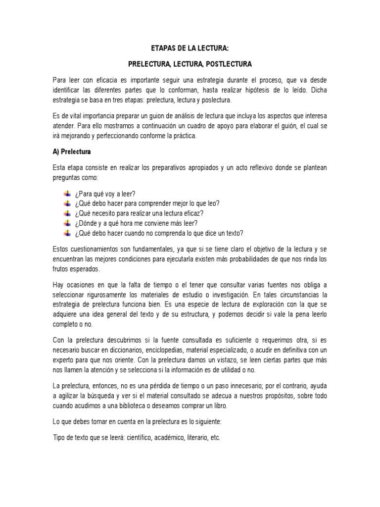 Etapas del Proceso de Lectura | PDF | Cognición | Ciencia cognitiva