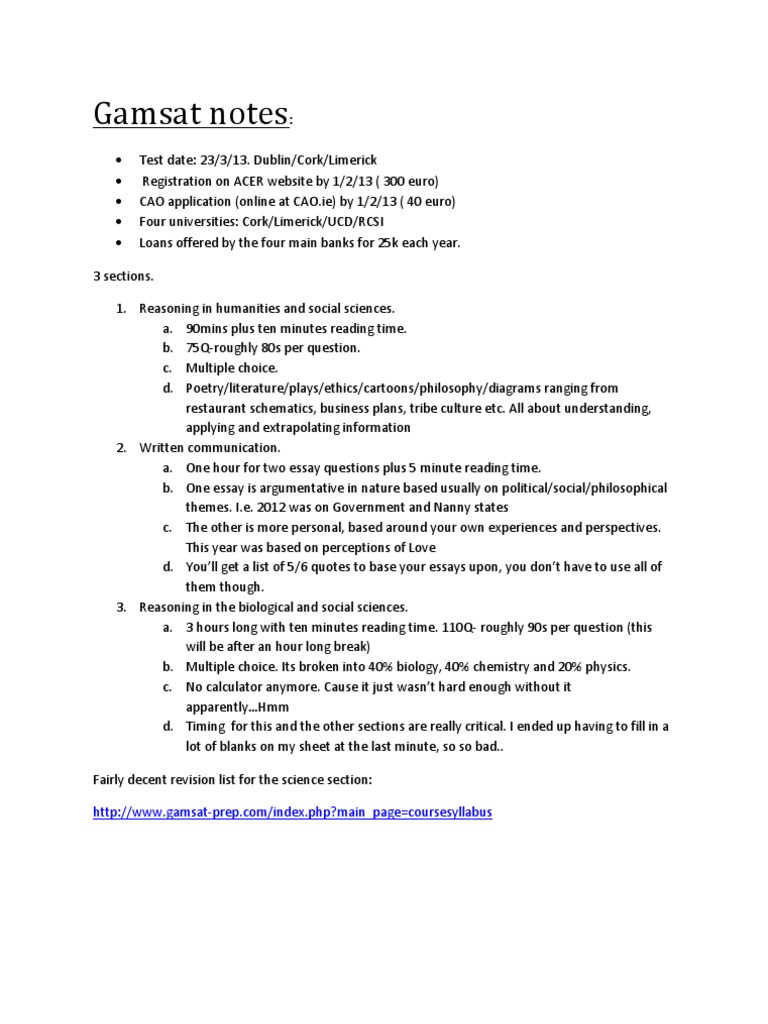 Gamsat Notes | PDF | Social Science