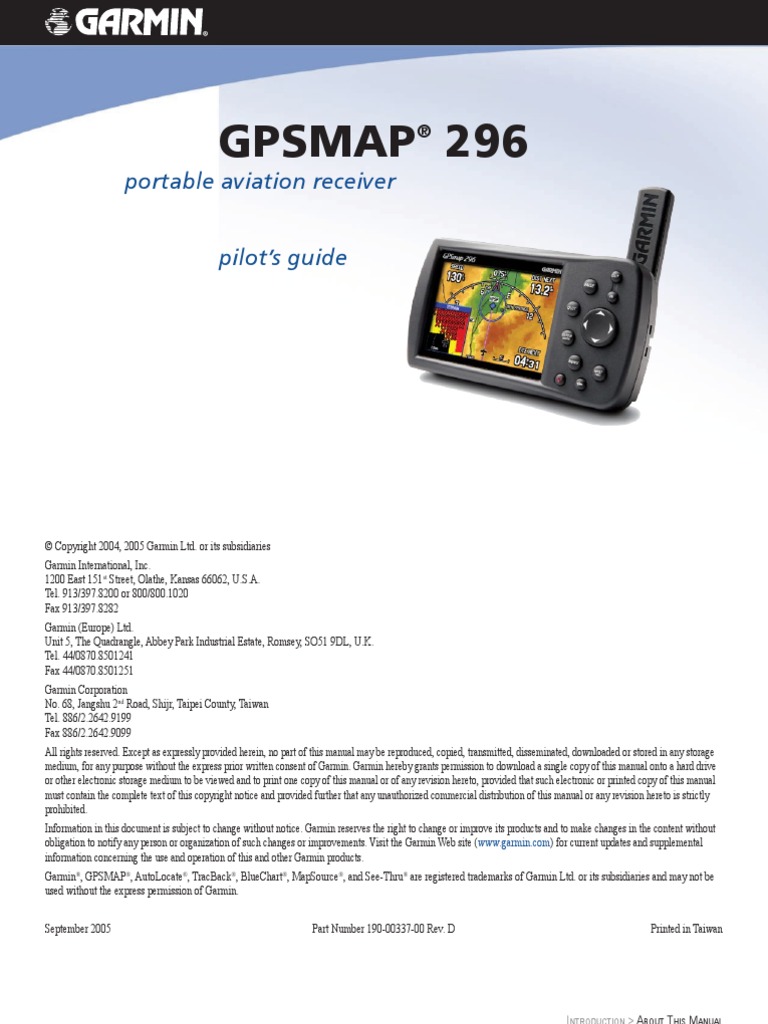 Garmin 296 | Global Positioning System | Runway