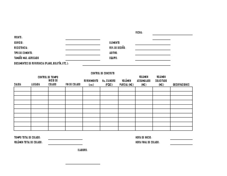 Control de Colado | PDF