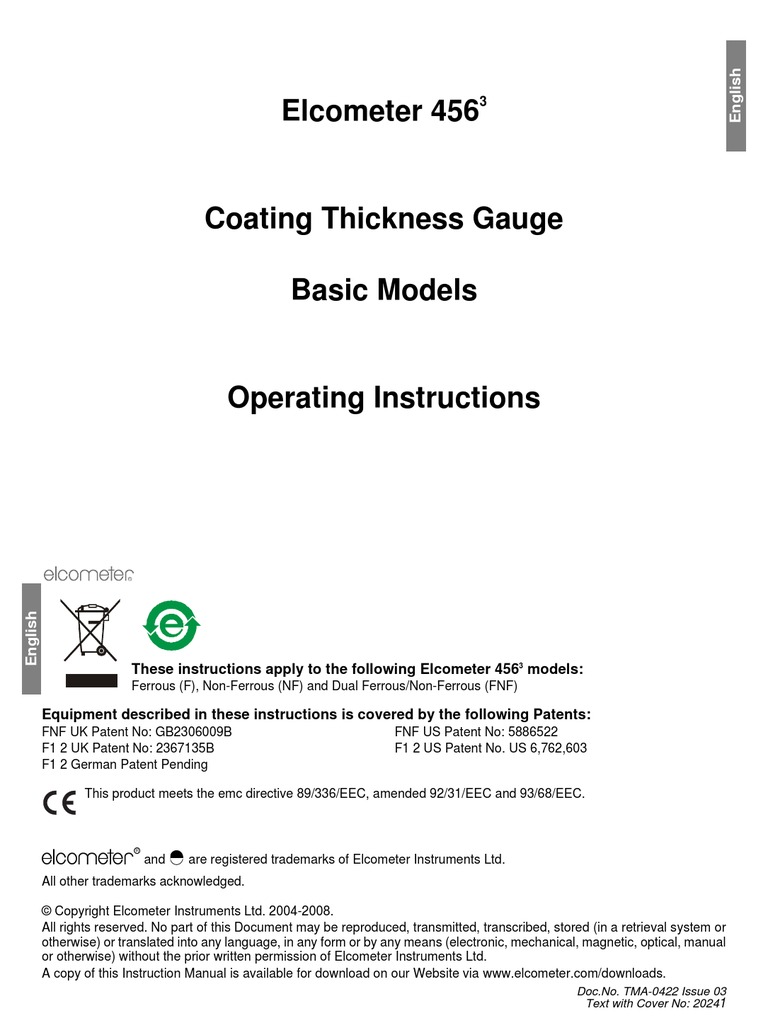 Elcometer 456 MK 3 DFTG - Operating Instructions - Basic - With Bluetooth | Download Free PDF ...