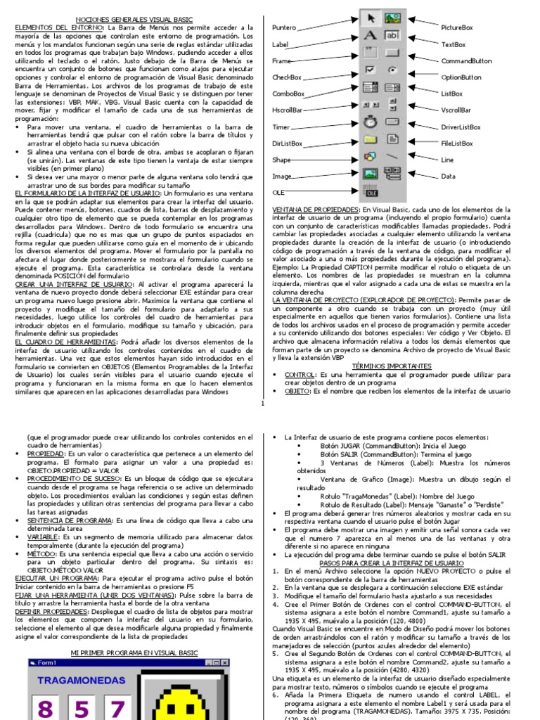Guía Visual Basic | PDF | Programa de computadora | Programación
