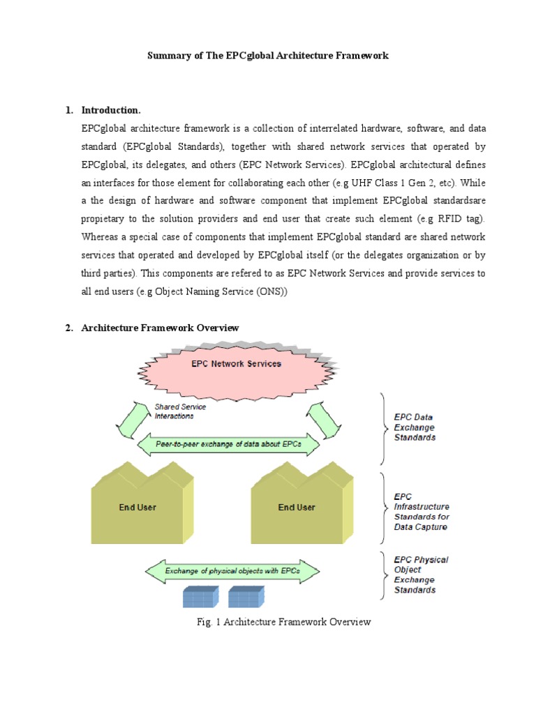EPCglobal Architecture Framework Overview | PDF | Areas Of Computer ...