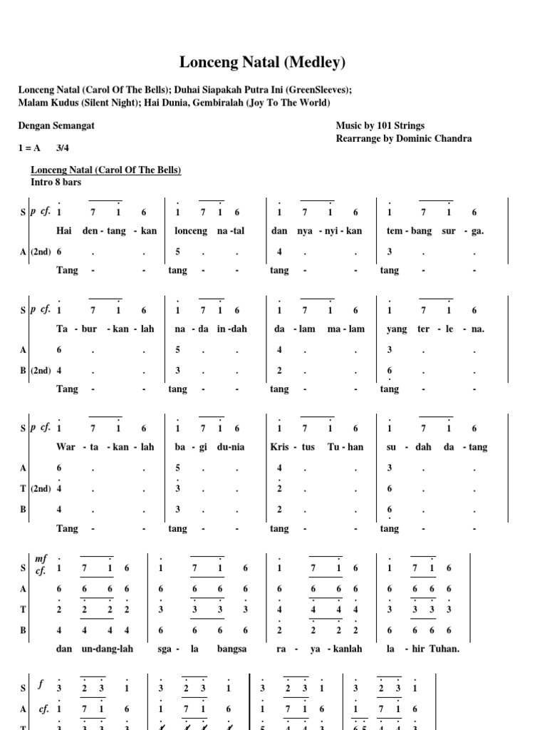 Lonceng Natal (101 Strings) - Angka | PDF