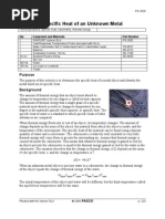 Lab 15 Specific Heat of An Unknown Metal | PDF | Heat | Mole (Unit)