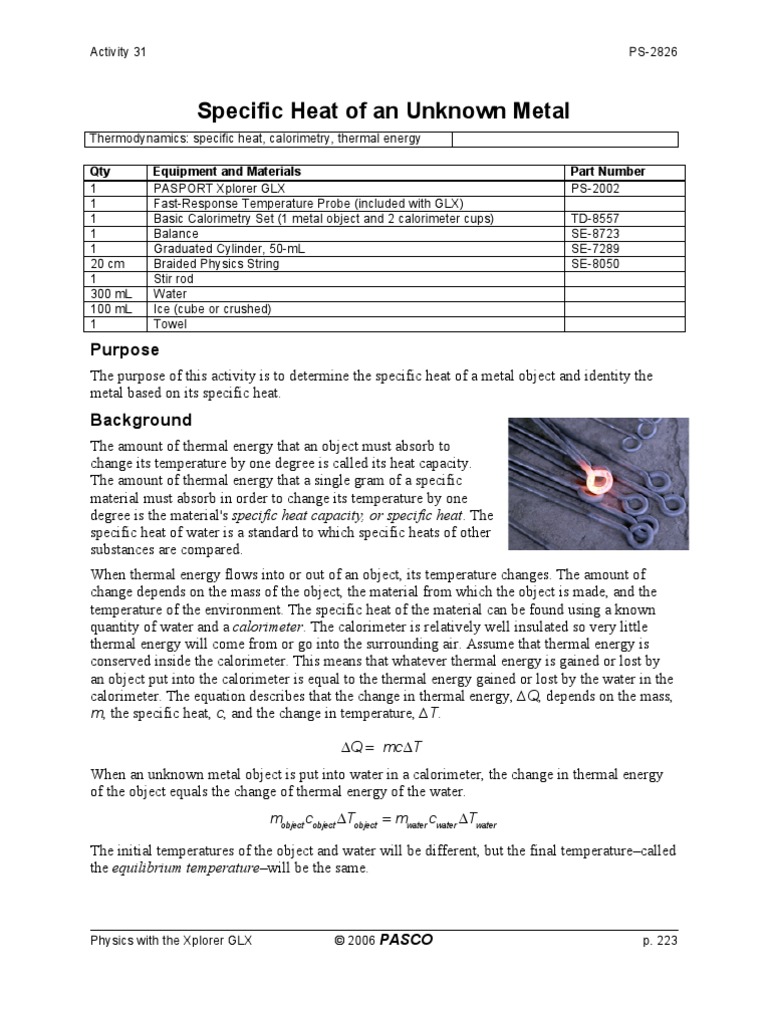 Specific Heat | PDF | Heat Capacity | Heat