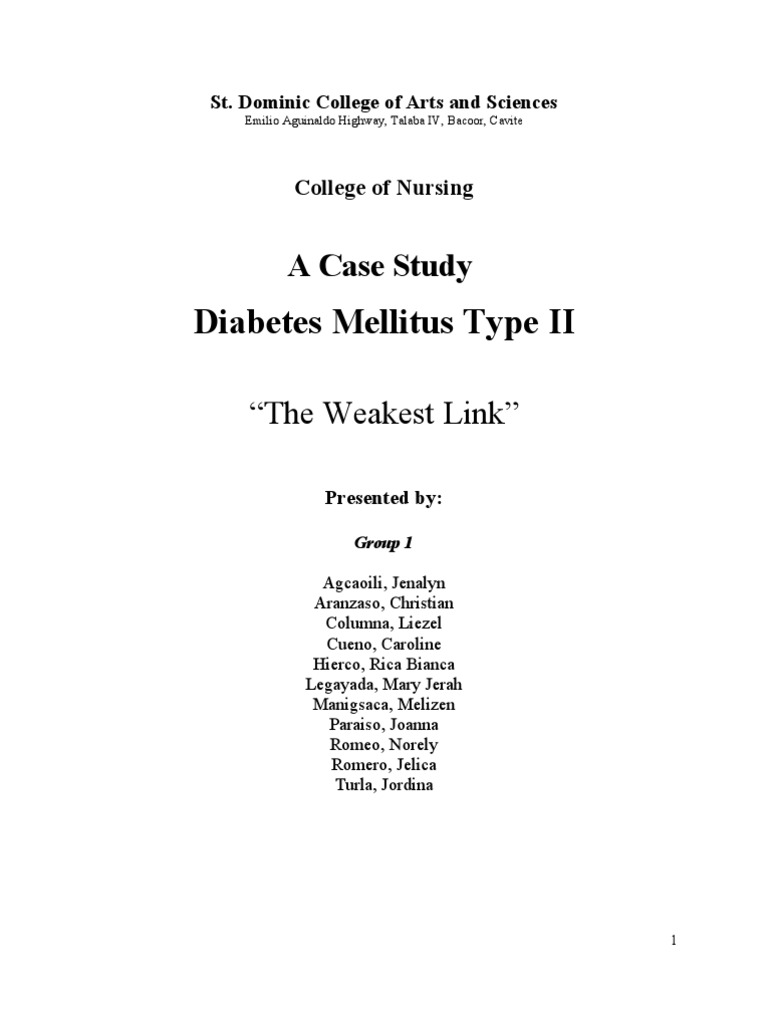 Case Study: Type II Diabetes Mellitus | PDF | Pancreas | Insulin