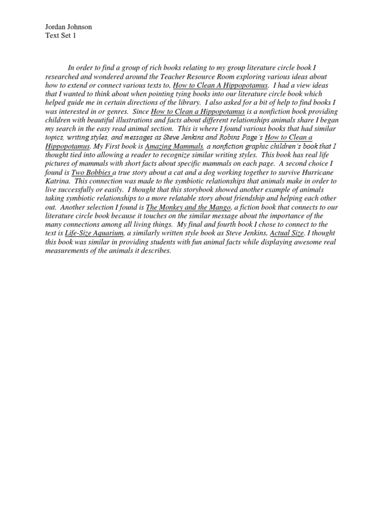 Literature Circle Book Connections | PDF | Books