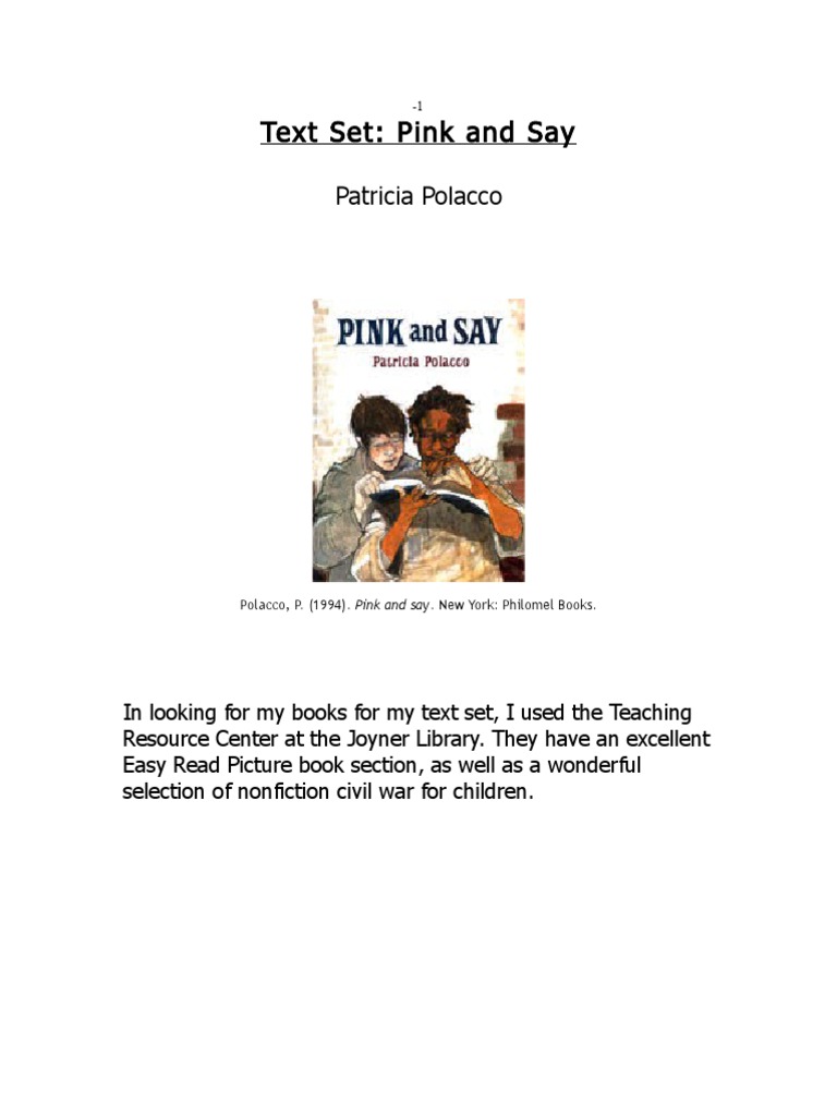 Text Set: Pink and Say: Patricia Polacco | PDF | History