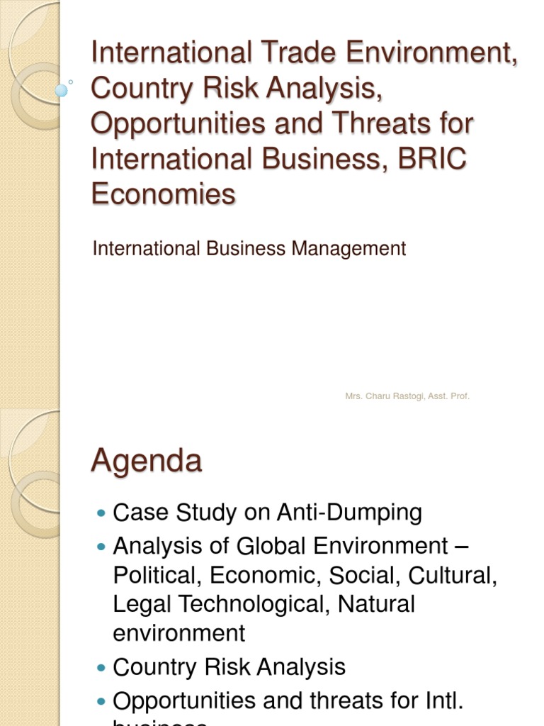 International Trade Environment, Country Risk Analysis, Opportunities ...