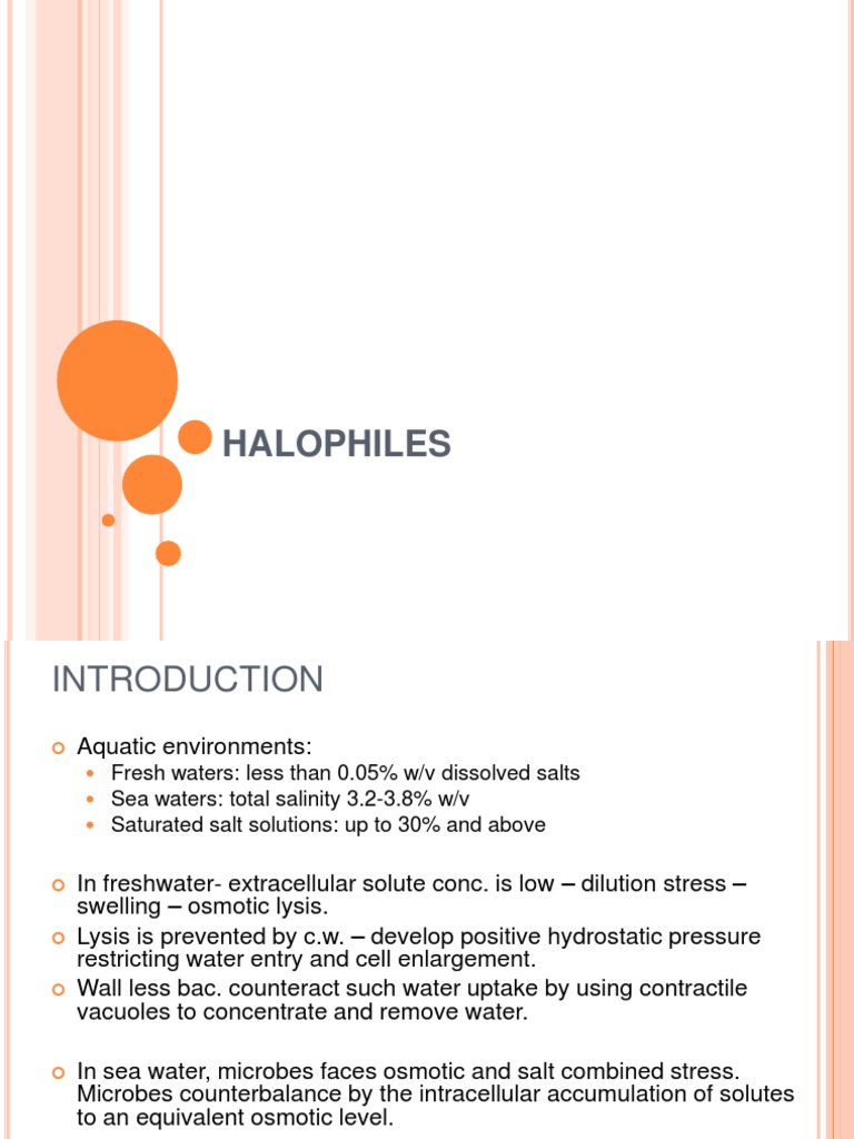 Halophiles | PDF | Osmosis | Biochemistry