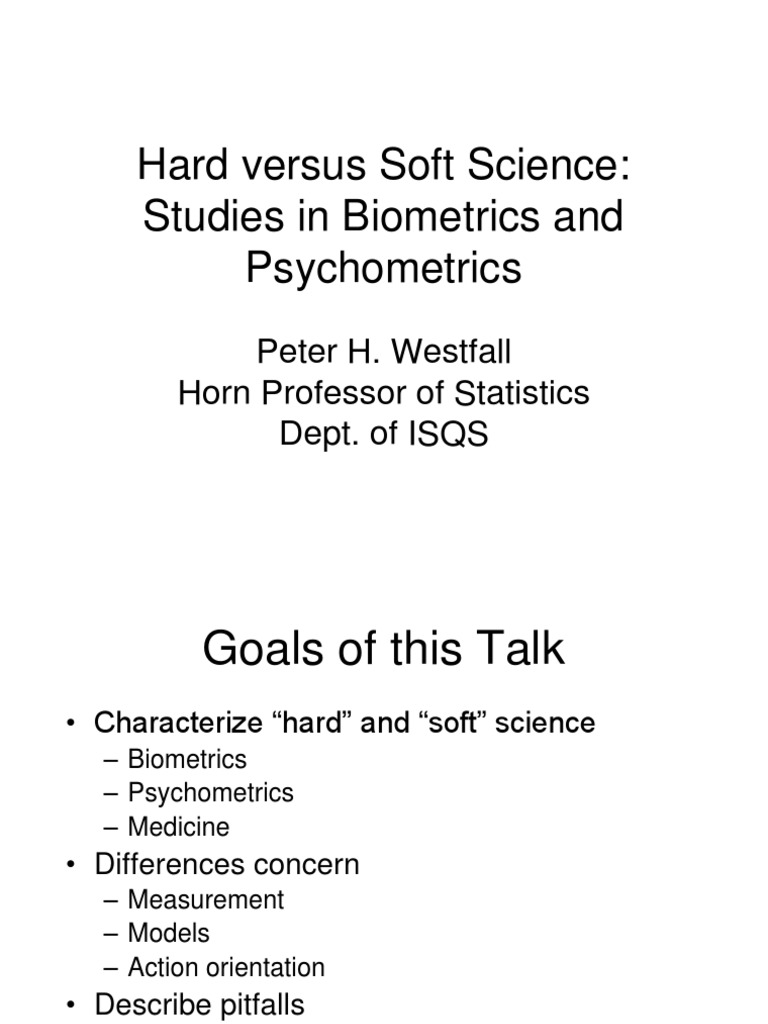 Hard Versus Soft Science | Psychometrics | Structural Equation Modeling