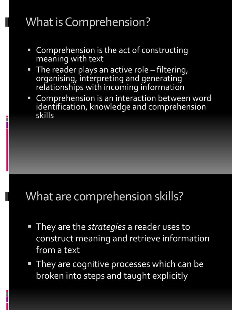 Comprehension | PDF | Reading Comprehension | Reading (Process)