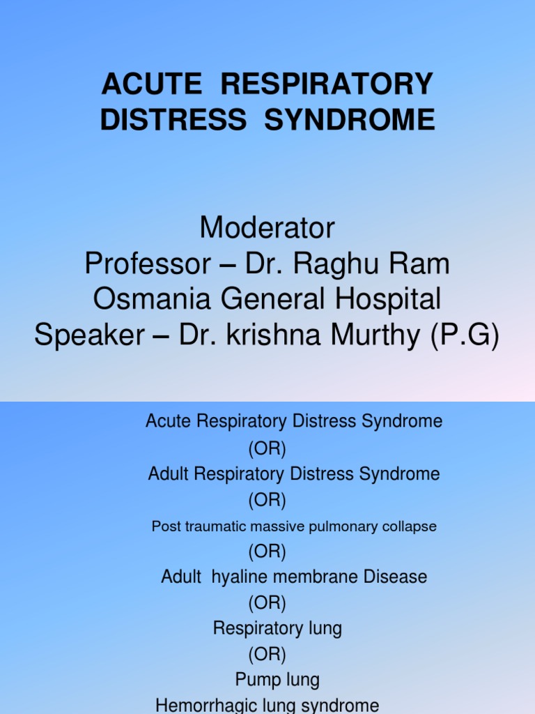 Acute Respiratory Distress Syndrome | PDF | Lung | Heart Failure