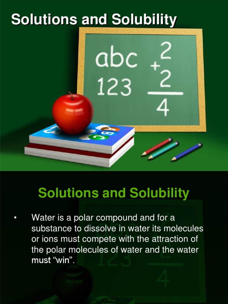 Solutions and Solubility | PDF | Solution | Solubility